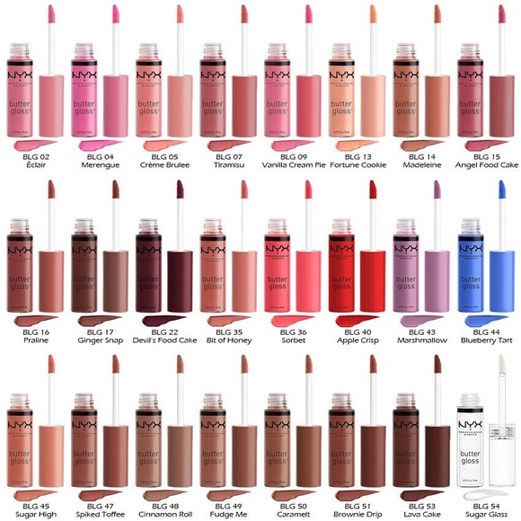NYX | Makeup | 4 In Bundles New Nyx Butter Gloss Non Sticky Lip Gloss ...
